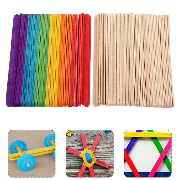 Krafty Kids Colored Craft Sticks - 2/5" W x 4-1/2" L, Assorted Colors ...