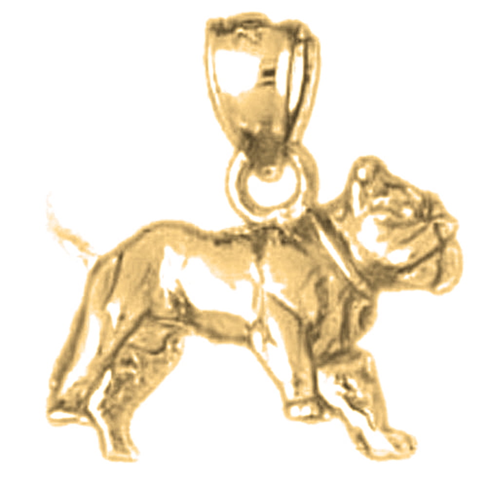 18K Yellow Gold Bulldog Pendant - 17 mm - Walmart.com