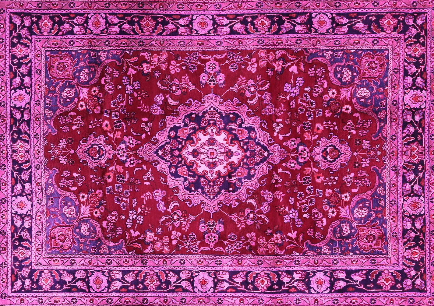 Ahgly Company Indoor Rectangle Persian Pink Traditional Area Rugs, 8' x ...