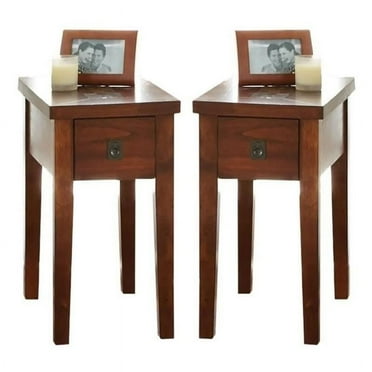 Home Square Modern Magazine Table in Aged Brown - Set of 2 - Walmart.com