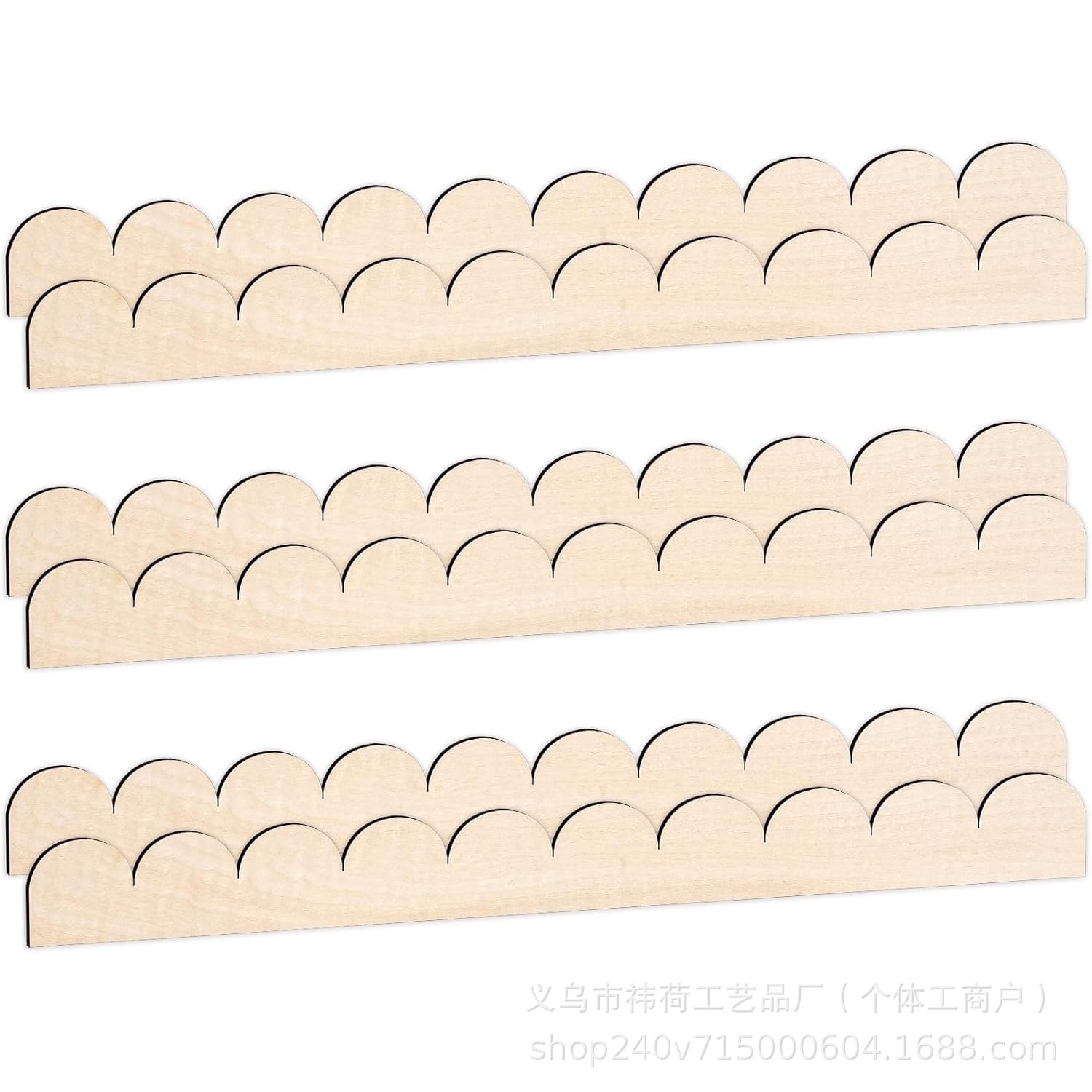 Click here for Etereauty 12pcs Wood Border Trim: Scalloped Unfini... prices