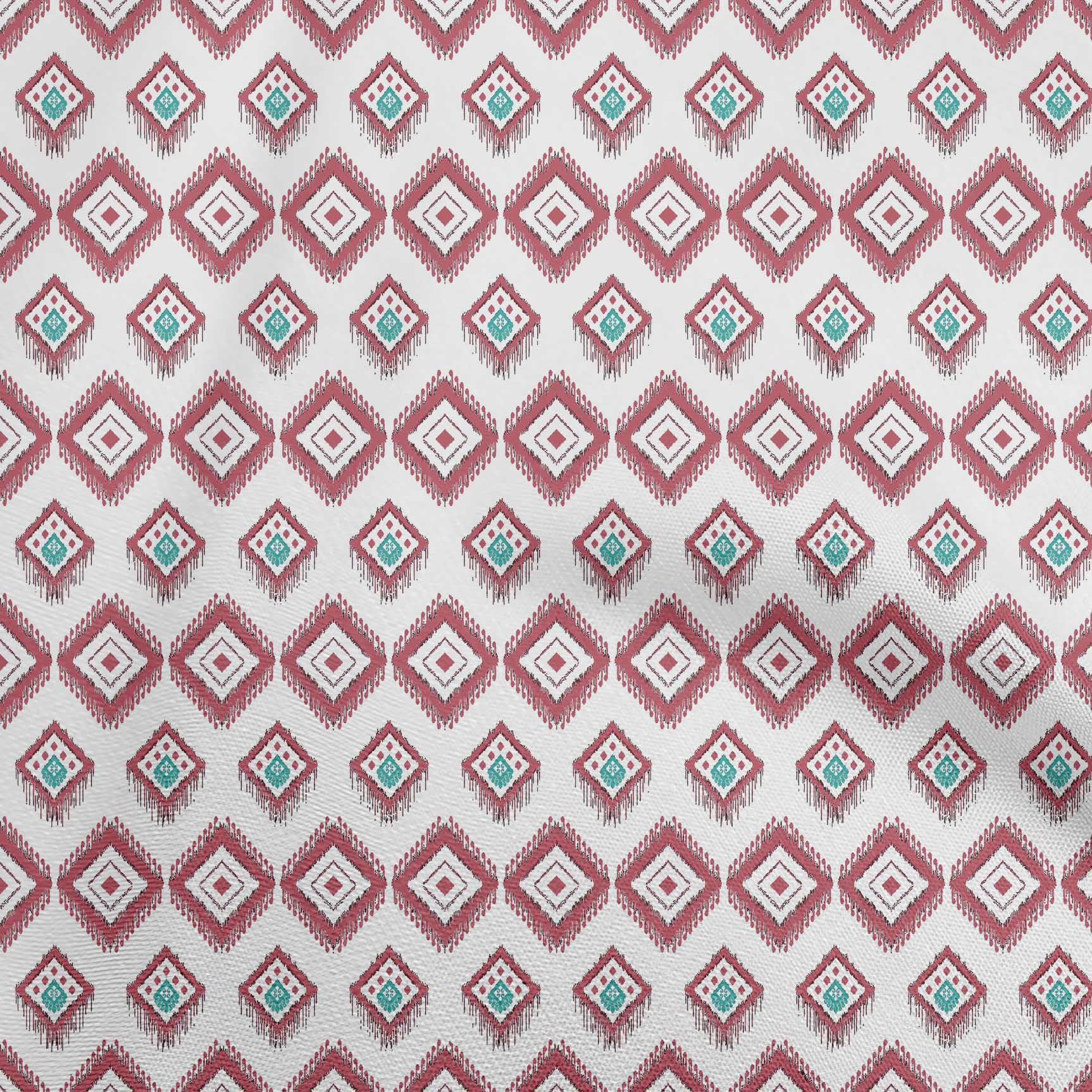 oneOone Viscose Chiffon Red Fabric Ikat Sewing Material Print Fabric By ...