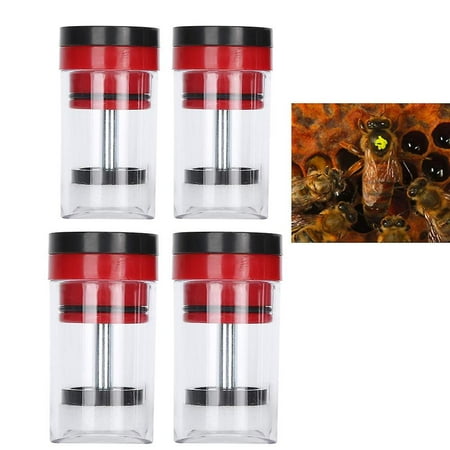 Queen Bee Labeled Bottles, 4 Pcs Plastic Queen Bee Catcher Queen Bee ...