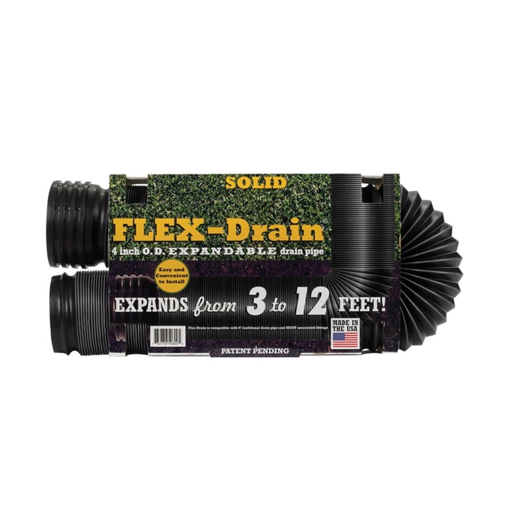 Flex-Drain 4'' X 12' Soild Drainage Pipe - Walmart.com - Walmart.com