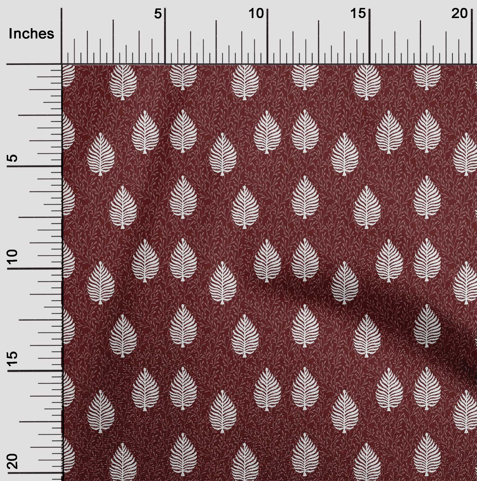 oneOone Cotton Flex Fabric Leaves Block Print Fabric By Yard 40 Inch ...