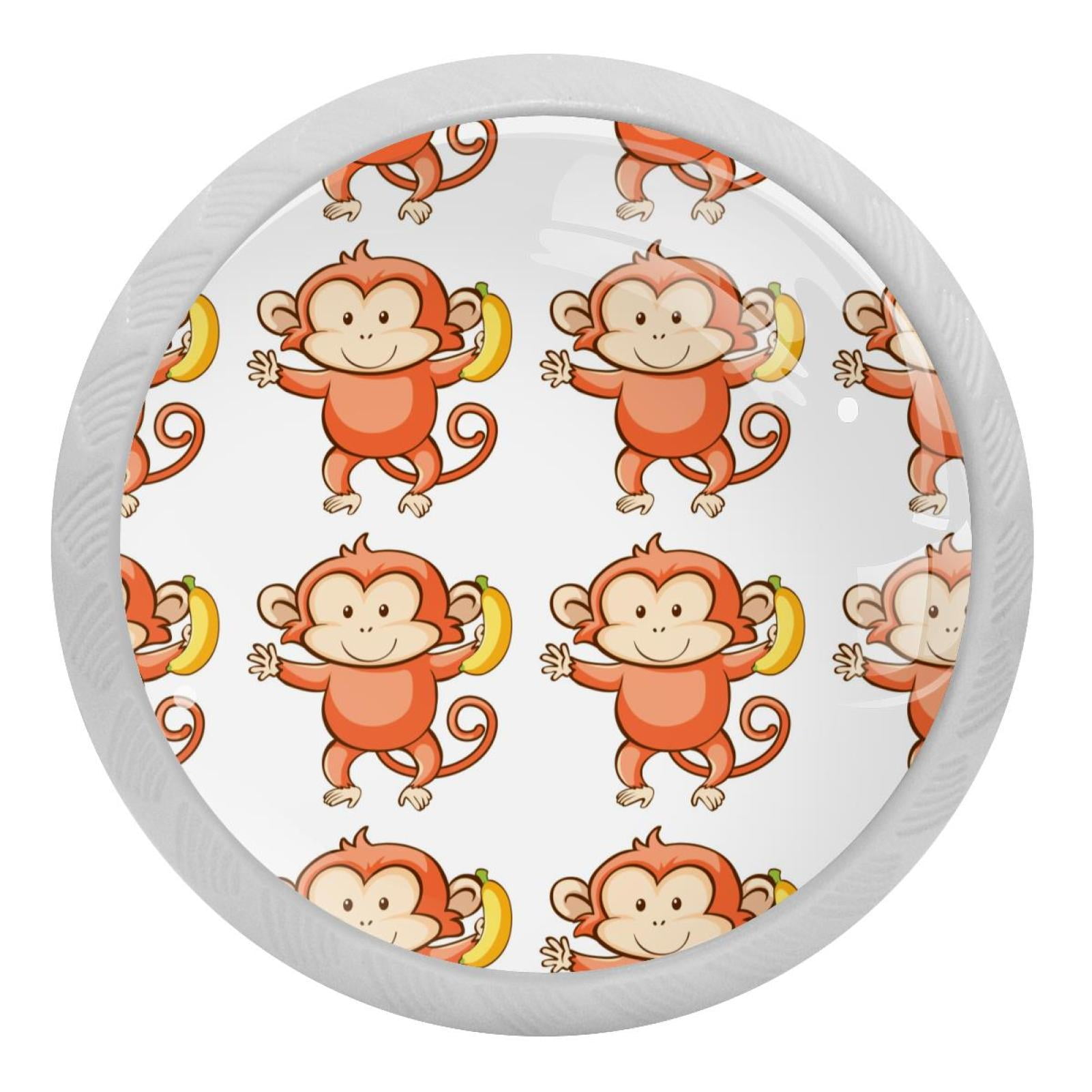 4PCS Round Monkey Cabinet Fluorescence Knob Glowing in the Dark ...