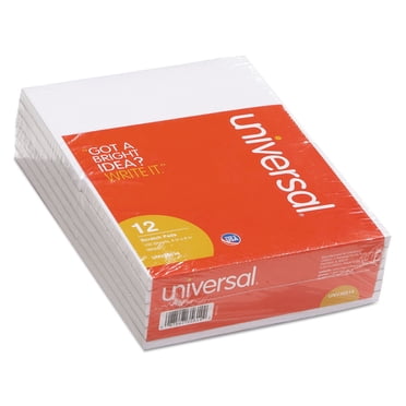Universal Small Size Writing Scratch Pads, Unruled, 4 x 6, White, 100 ...
