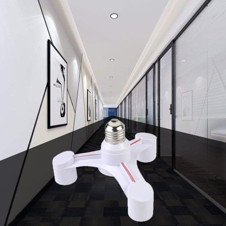 tredstone 3 in 1 Light Socket Splitter 3 Office Basement in E27 Adapter ...