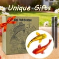 2-Piece Koi Fish Garden Stake Red Gold Resin Sculpture Waterproof ...
