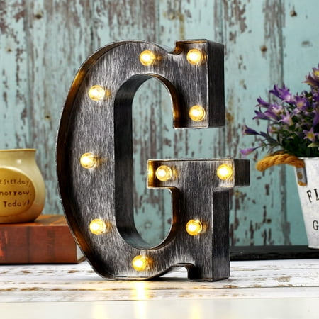 Retro Led Marquee Letter Lights - Industrial, Vintage Style Light Up ...