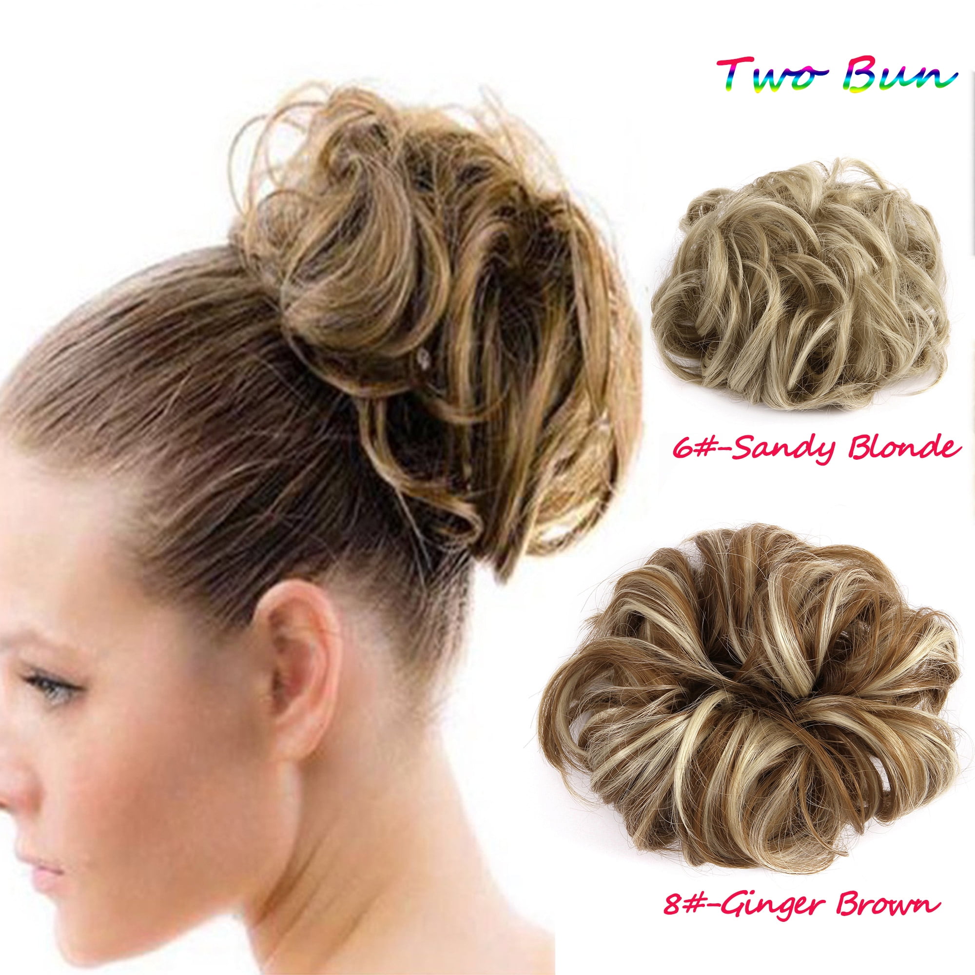 LELINTA Hair Bun Extensions Wavy Curly Messy Hair Extensions Donut Hair ...