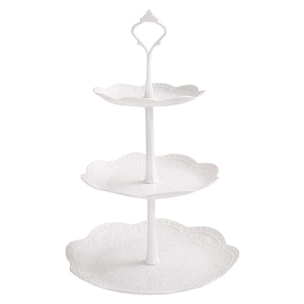 ALmi 3 Tier Cupcake Stand Square Stacked Cake Muffin Display Plastic ...