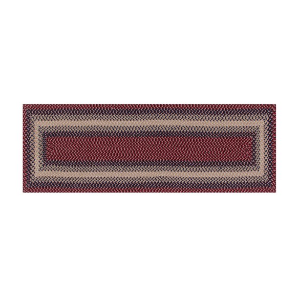 Better Trends Woodbridge Rectangular 24" x 96" Braided Rug - Cranberry ...