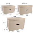 Collapsible Fabric Storage Bin With Handle Lid Foldable Box Linen Large ...