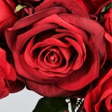 15" Velvet Red Rose Wreath - Walmart.com