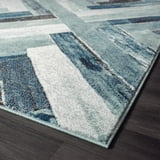 Luxe Weavers Modern Farmhouse Geometric Blue 2x3 Area Rug, Rustic Wood ...