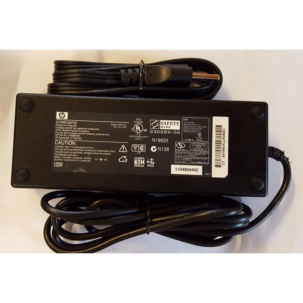 HP 18.5V 6.5A 120W Power Adapter Charger - Walmart.com - Walmart.com