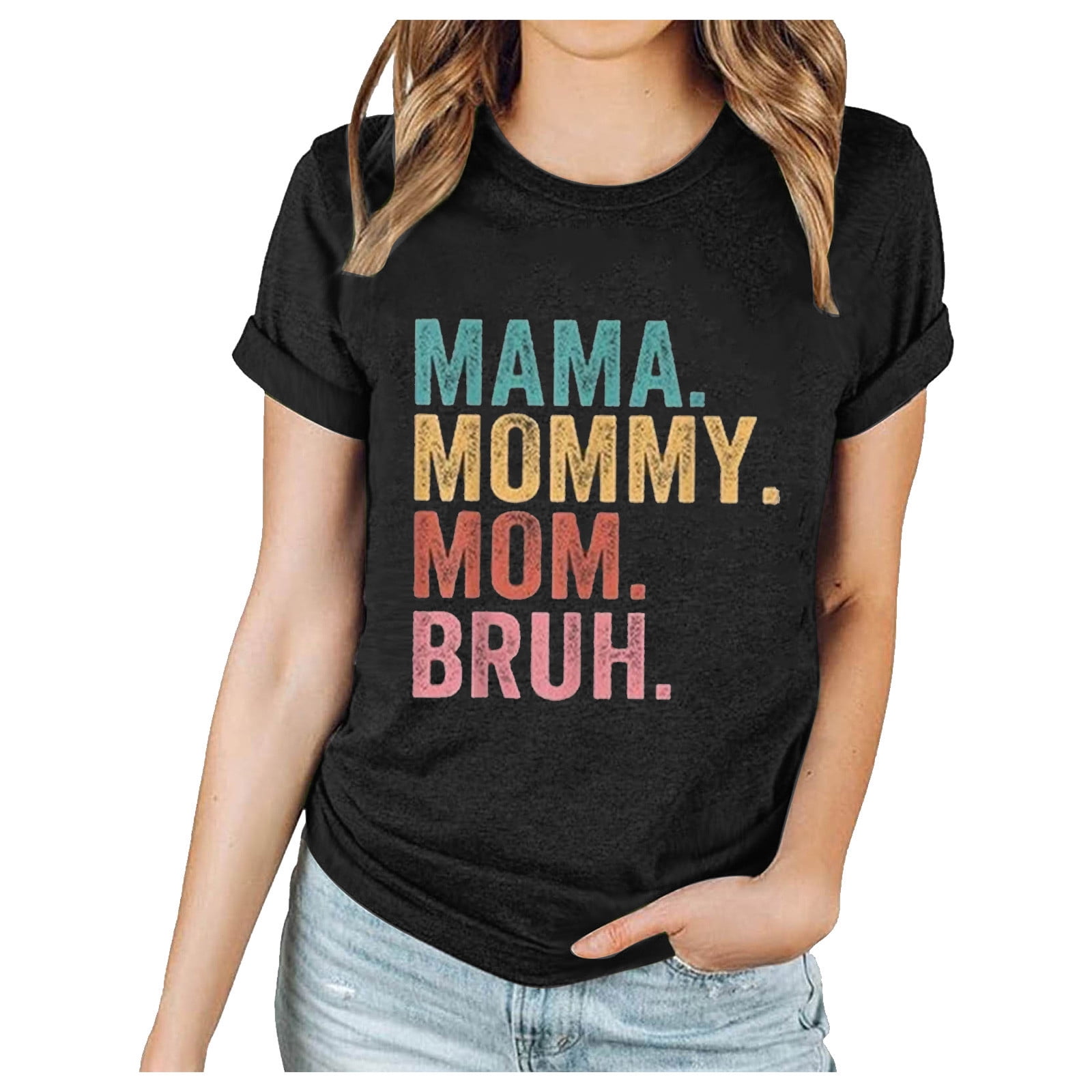 Click here for Meichang Mama Mommy Mom Bruh Shirts Women Funny Le... prices