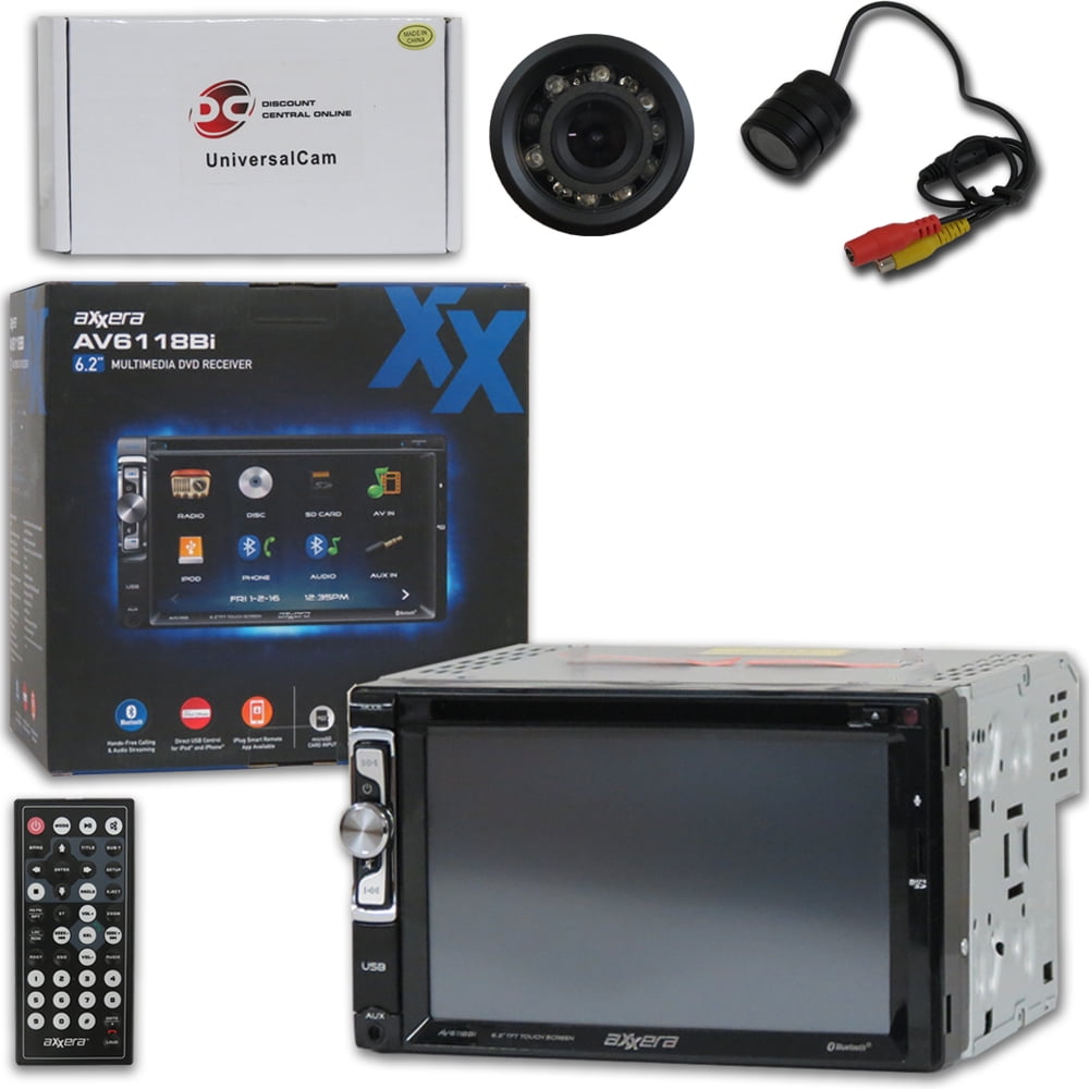 Axxera AV6118Bi Car Audio Double DIN 2DIN 6.2 LCD Touchscreen DVD MP3 ...