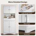 66"H Bathroom Cabinet Storage, Noelse Freestanding Linen Cabinet with ...