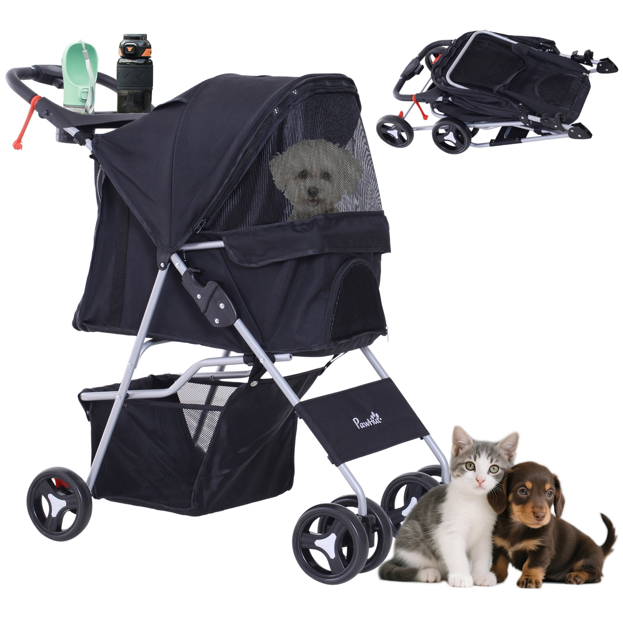 Click here for Pawhut Dog Stroller  One-Click Folding Pet Strolle... prices