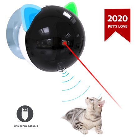 Automatic Cat Toy USB Rechargeable Red Dot LED Pointer Rotating Moving ...