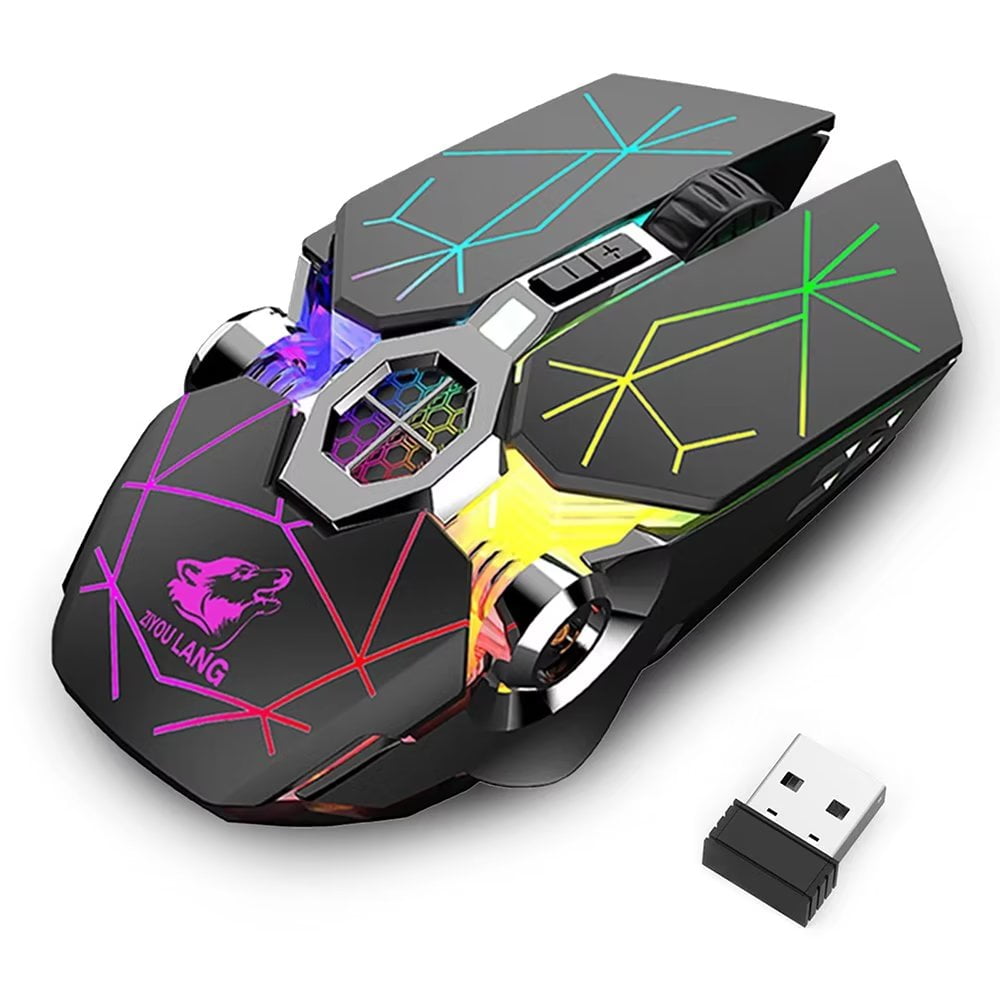 IDOLCO Wireless Optical Computer Gaming Mouse with Light, Rechargeable ...