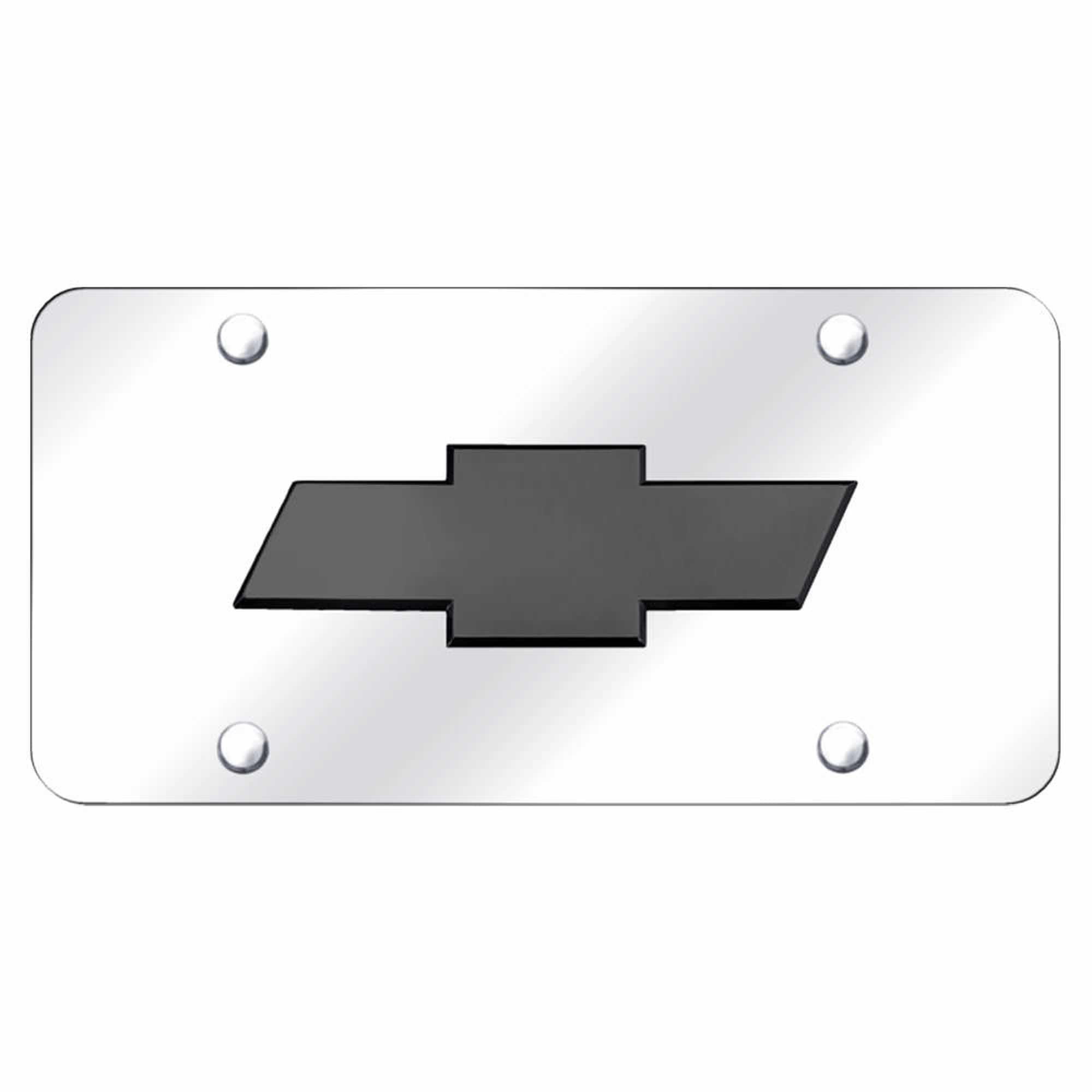Chevy New Pearl Logo License Plate (Black on Chrome) - Walmart.com