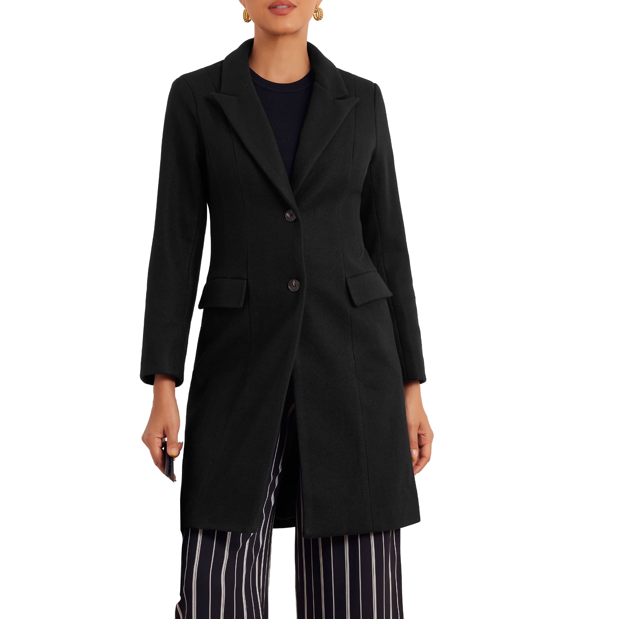 Click here for Inspire Chic Winter Coat For Womens Notch Lapel Mi... prices