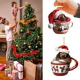 Cute 2D Christmas Cup Dog Pendant - Acrylic 3.15 Pet Themed Keychain ...