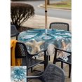 54x54 Square Tablecloth, Blue Octopus Coastal Outdoor Tablecloth with ...