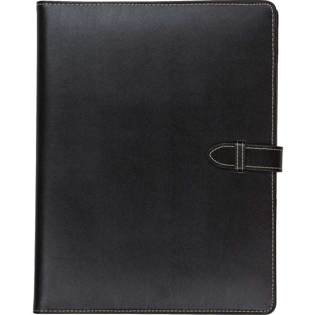 Samsill 71740 Contrast Stitch Leather Padfolio with Strap Closure ...