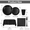 Black Plastic Plates for Party,30 Guest Disposable Plate Set 9" Plates ...