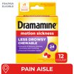 Dramamine Less Drowsy Motion Sickness Tablets, 8 Count, Nausea Relief ...