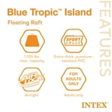 Intex Blue Tropic Inflatable Lake Island Float with Cooler, Cupholders ...