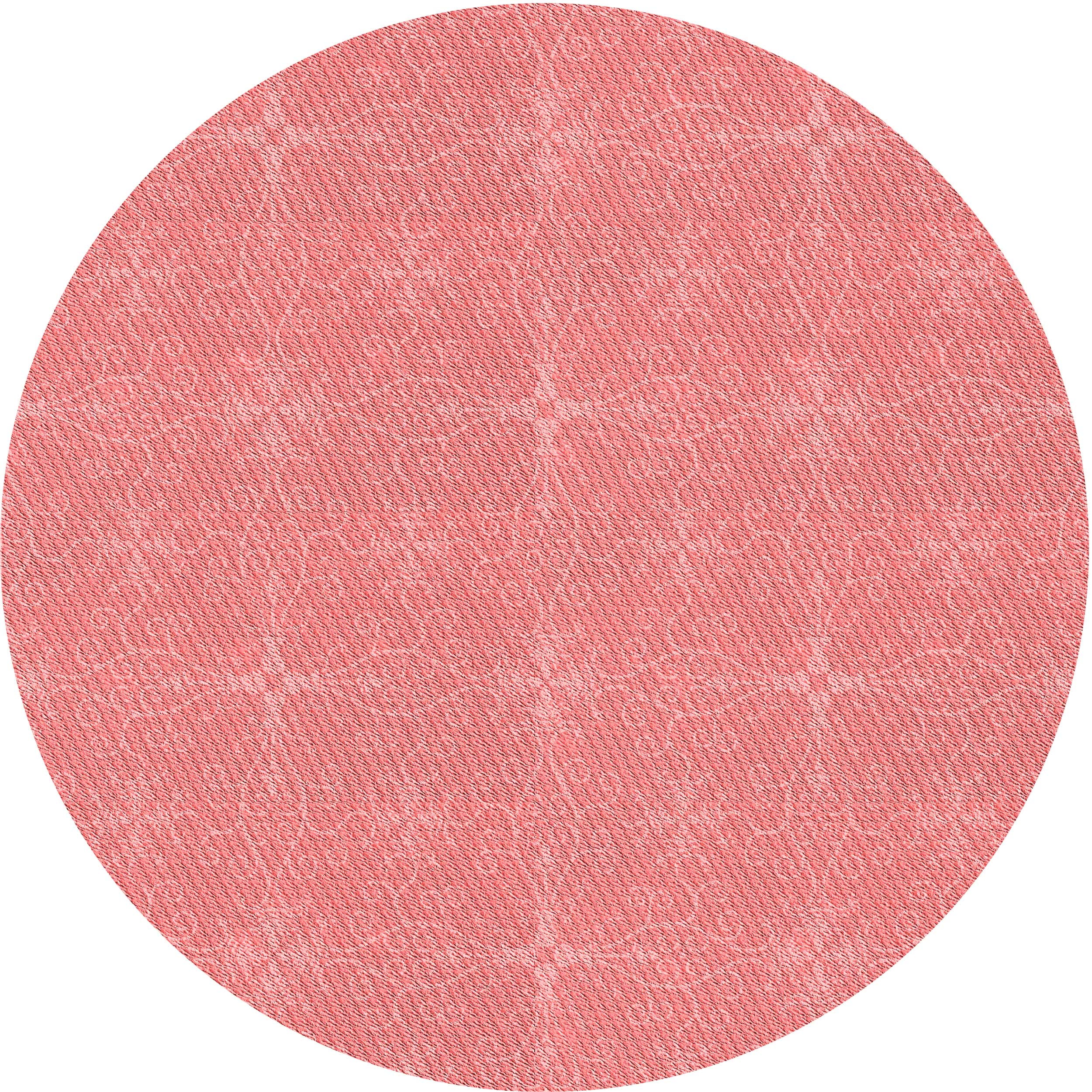 Ahgly Company Indoor Round Patterned Light Coral Pink Area Rugs, 8 ...