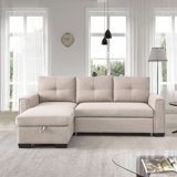 Mammoth 92" Modular Convertible Sleeper Sectional, Modern Fabric Sofa ...
