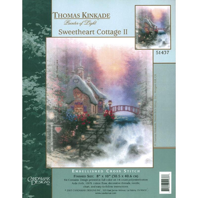M C G Textiles Thomas Kinkade Sweet Heart Cottage II Embellished Cross ...