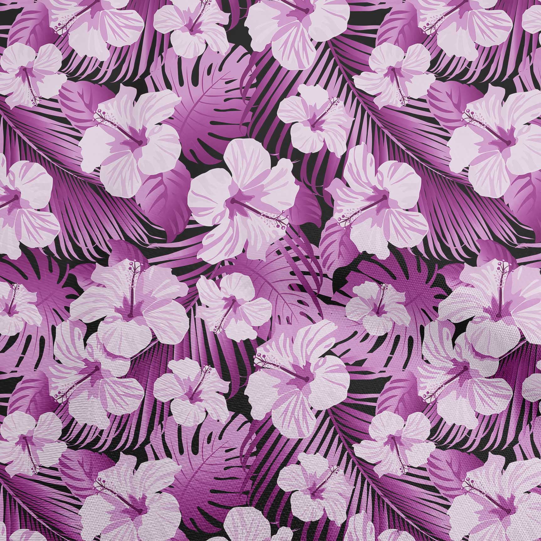 oneOone Cotton Flex Purple Fabric Tropical Floral Diy Clothing Quilting ...