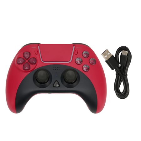 Game Controller, RGB Backlight Dual Vibration Wireless Game Handle Red ...
