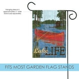 Toland Home Garden Rustic Lake Life Canoe summer Flag Double Sided ...