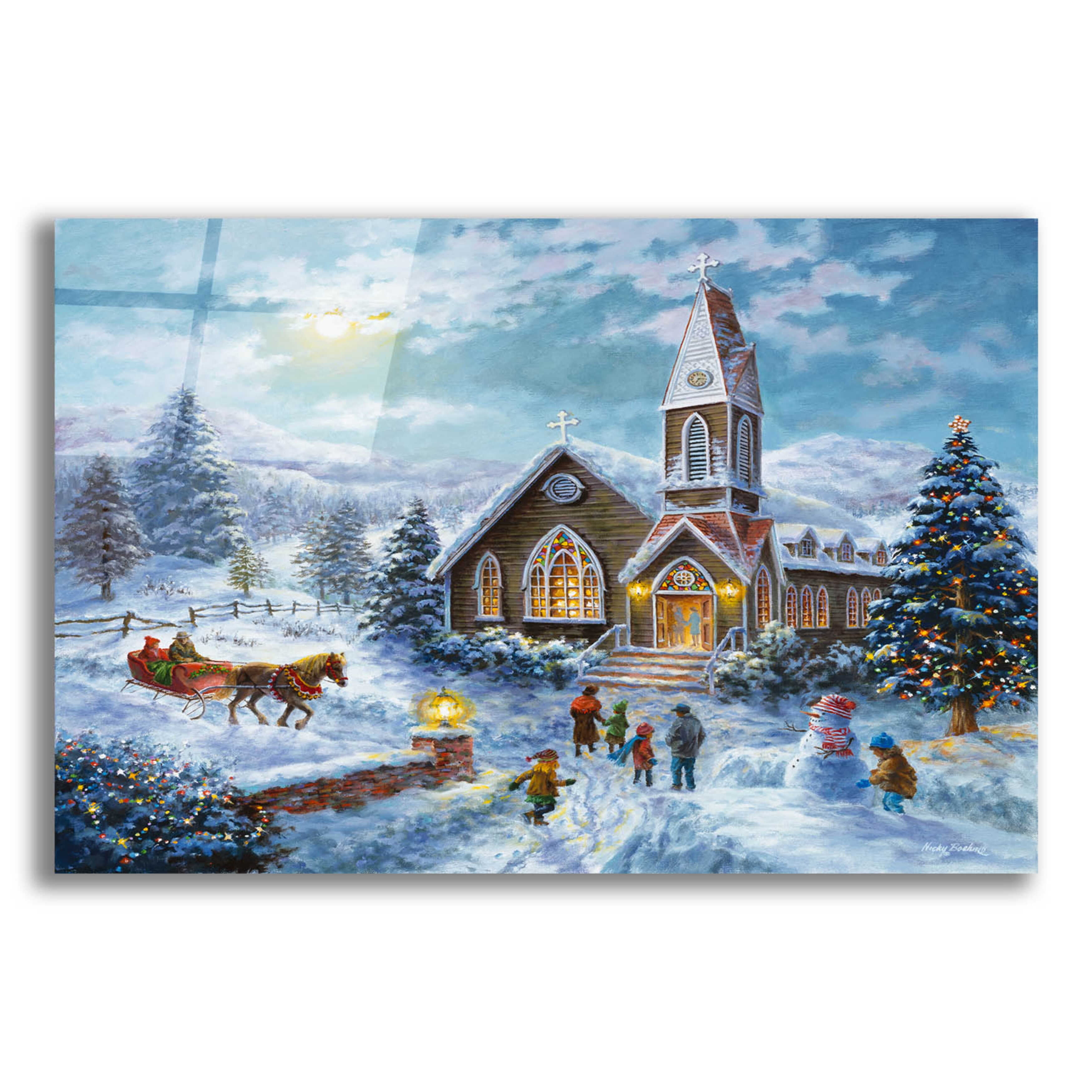 Epic Art 'Parents Pray, Children Play' by Nicky Boehme, Acrylic Glass Wall Art, 16"x12 ...