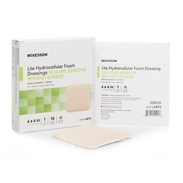 McKesson Lite Hydrocellular Silicone Foam Dressing 4x4 inch - 10 each ...