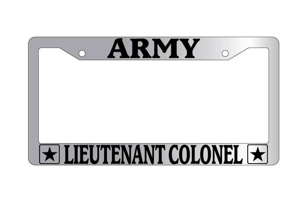 Army Lieutenant Colonel Chrome Plastic License Plate Frame - Walmart.com
