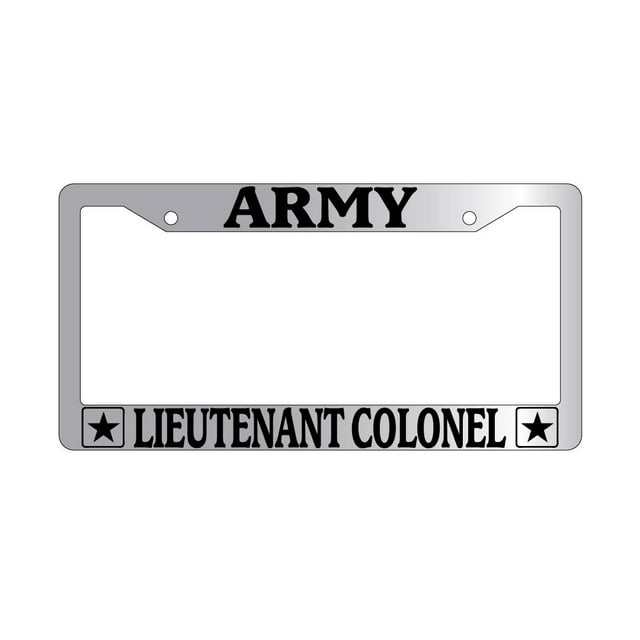 Army Lieutenant Colonel Chrome Plastic License Plate Frame - Walmart.com