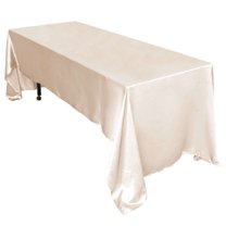 "Efavormart 90x132"" White Polyester Tablecloth Fabric for Wedding ...