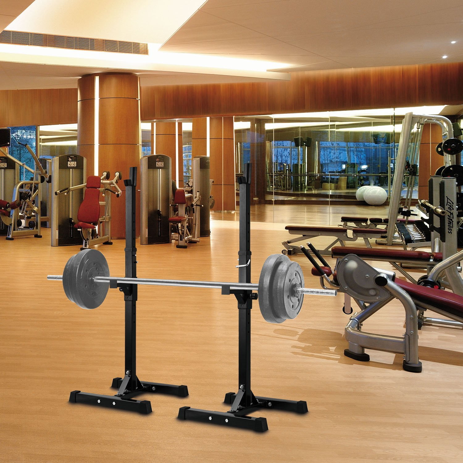 UBesGoo 2pcs 41"-66" Height Adjustable Squat Rack, Solid Sturdy Steel ...