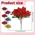 1 Bunch Artificial Hydrangea Bouquet, Bright Red Lifelike Realistic ...
