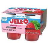 Jell-O Strawberry Sugar Free Jello Cups Gelatin Snack Value Pack, 8 Ct ...