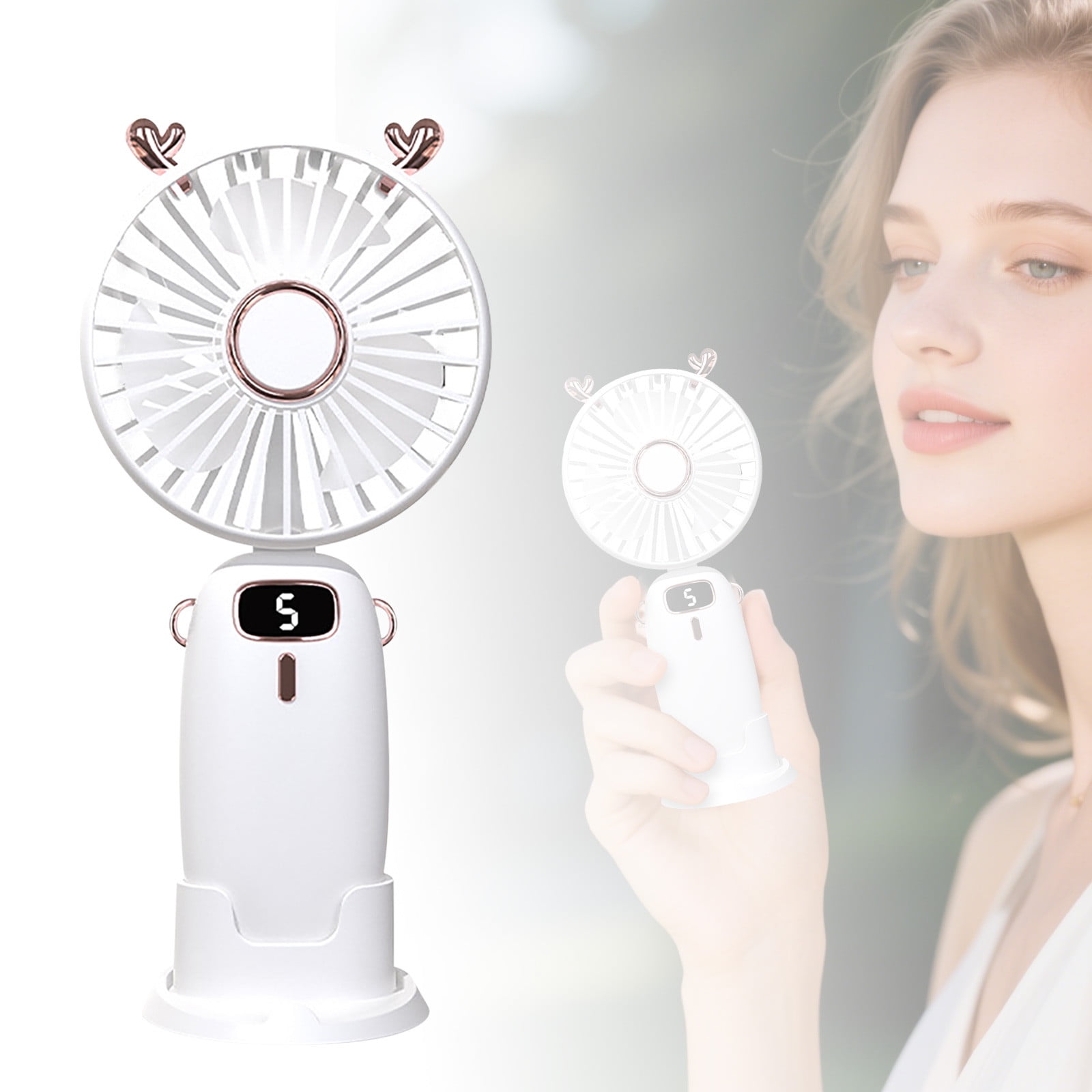 Boreal Craft Clip on Plug in Fan Portable Rechargeable Handheld Fan ...